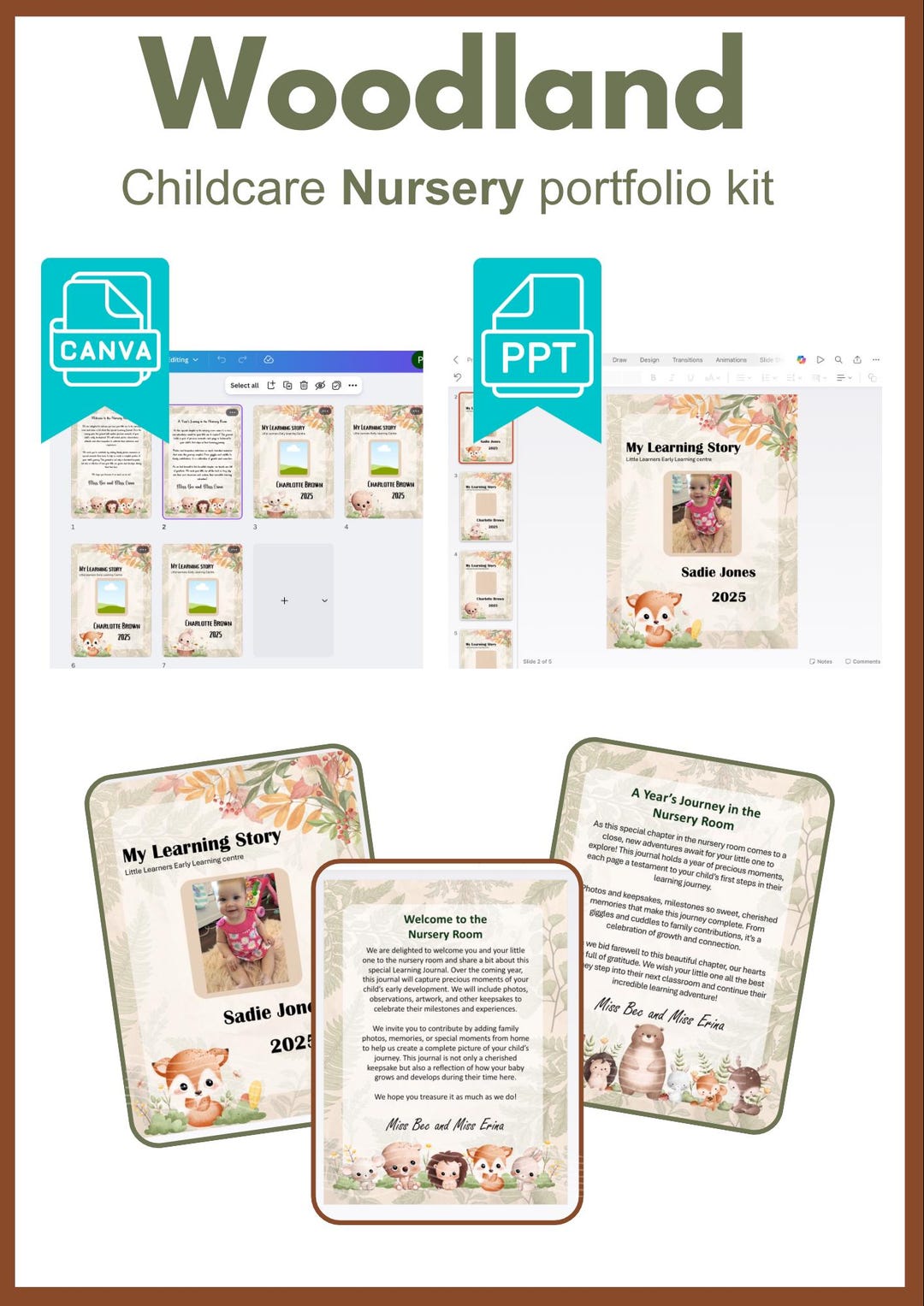 Editable Early Years Classroom Portfolio Kit - Woodland Theme for ...