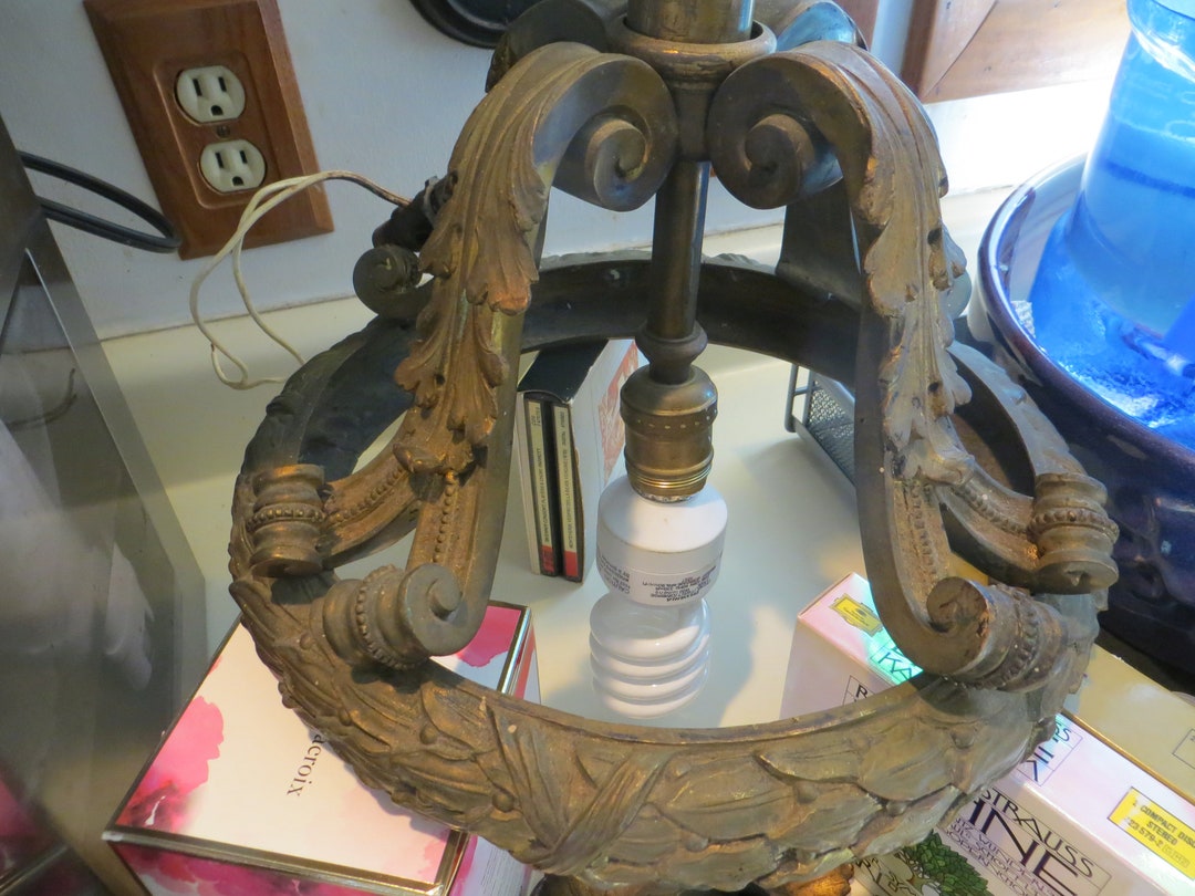Antique Vintage Heavy Hanging Light, Art Nouveau, Victorian Heavy Metal ...