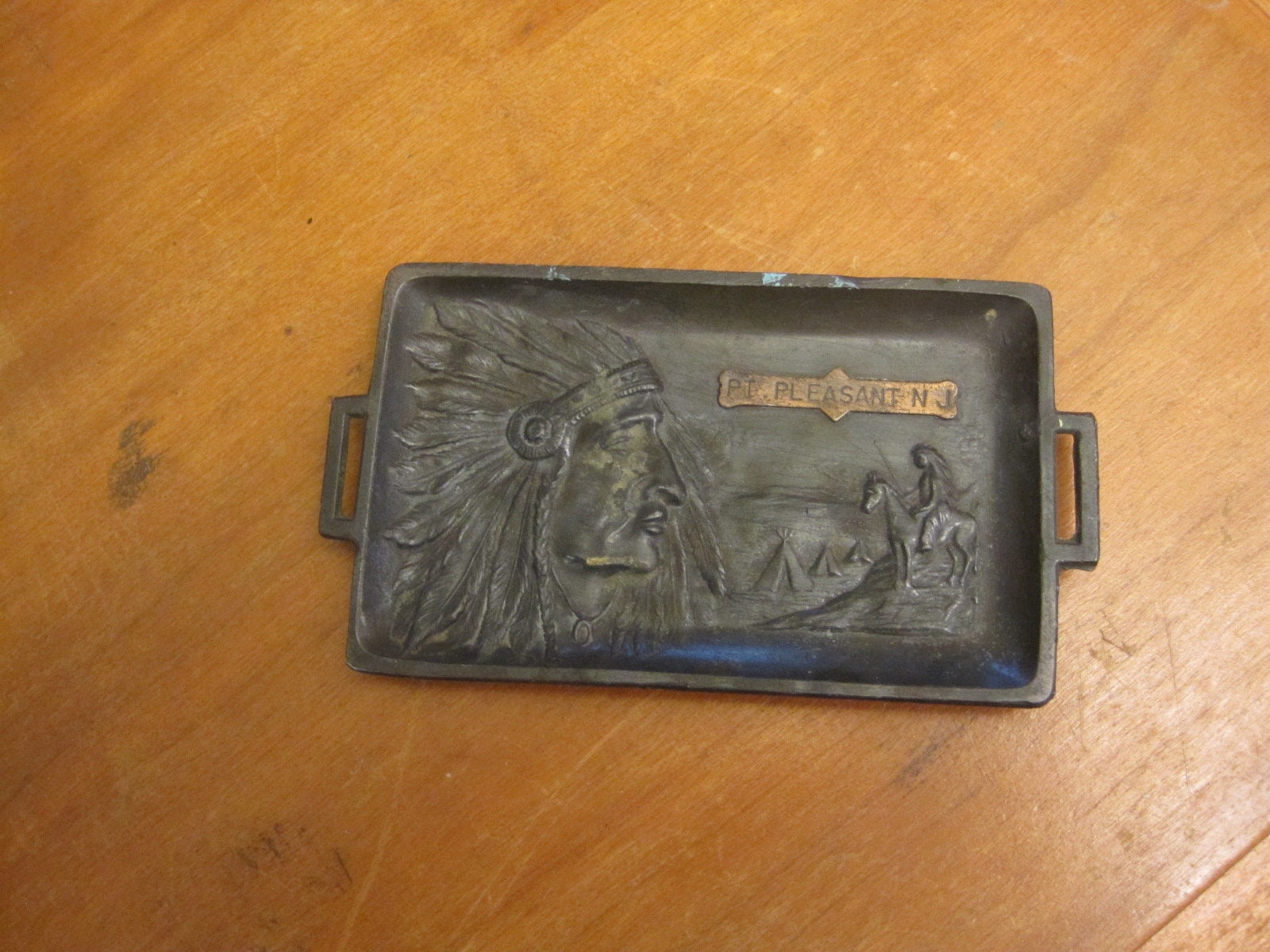 Mid Century Almar Point Decorative Indian Head Business Card Holder ...