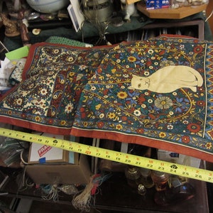 Vintage Pat Albeck National Trust Cat on a Paisley Shawl, Please Read ...