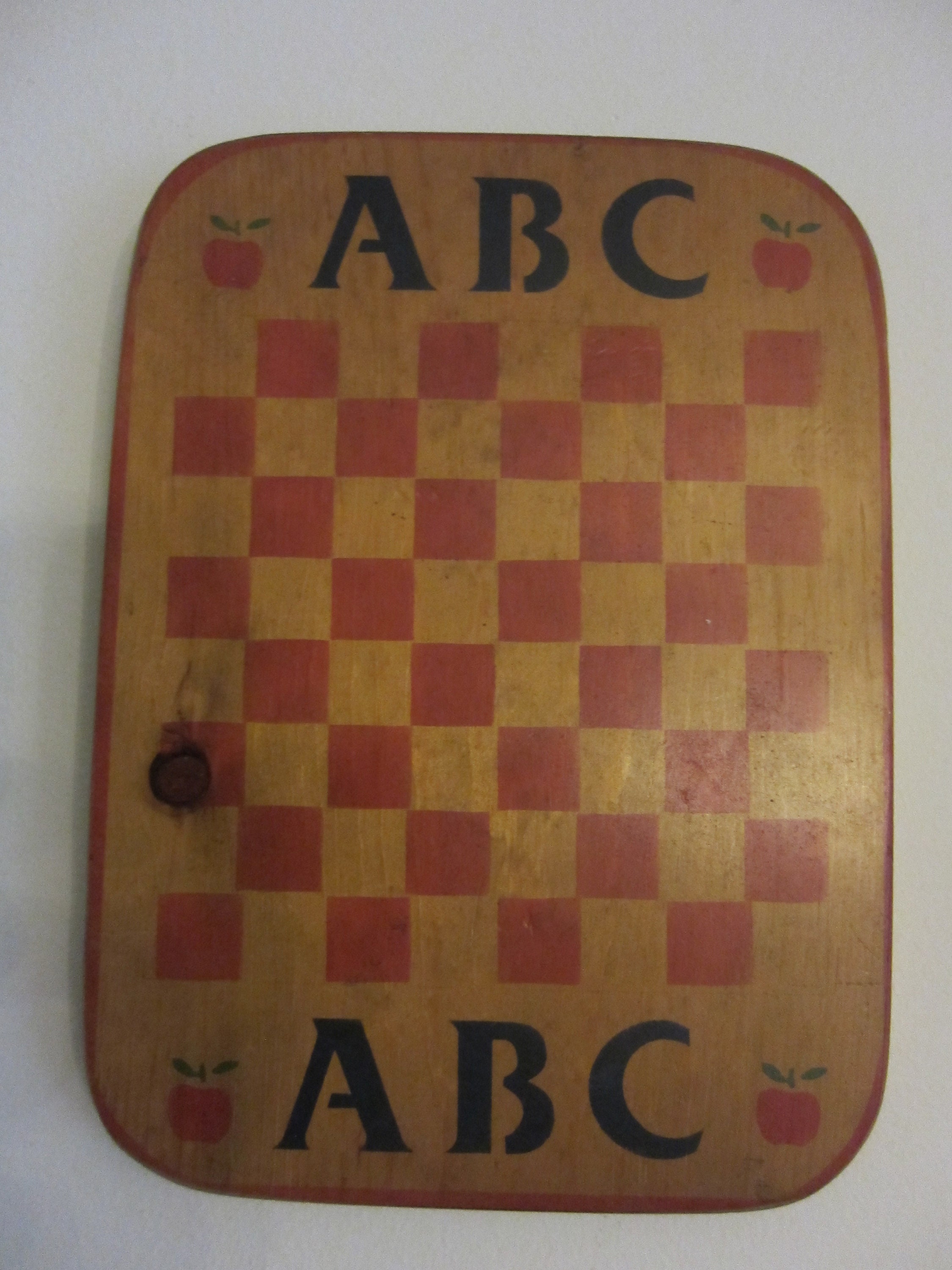 ABC Checker Board Folk Art Wall Board Plaque | Etsy
