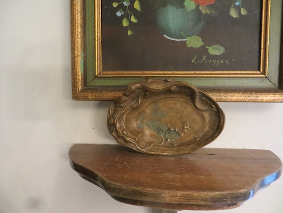 Antique Lizard Bronze Pin Tray, Solid Cast Bronze Rin… - Gem