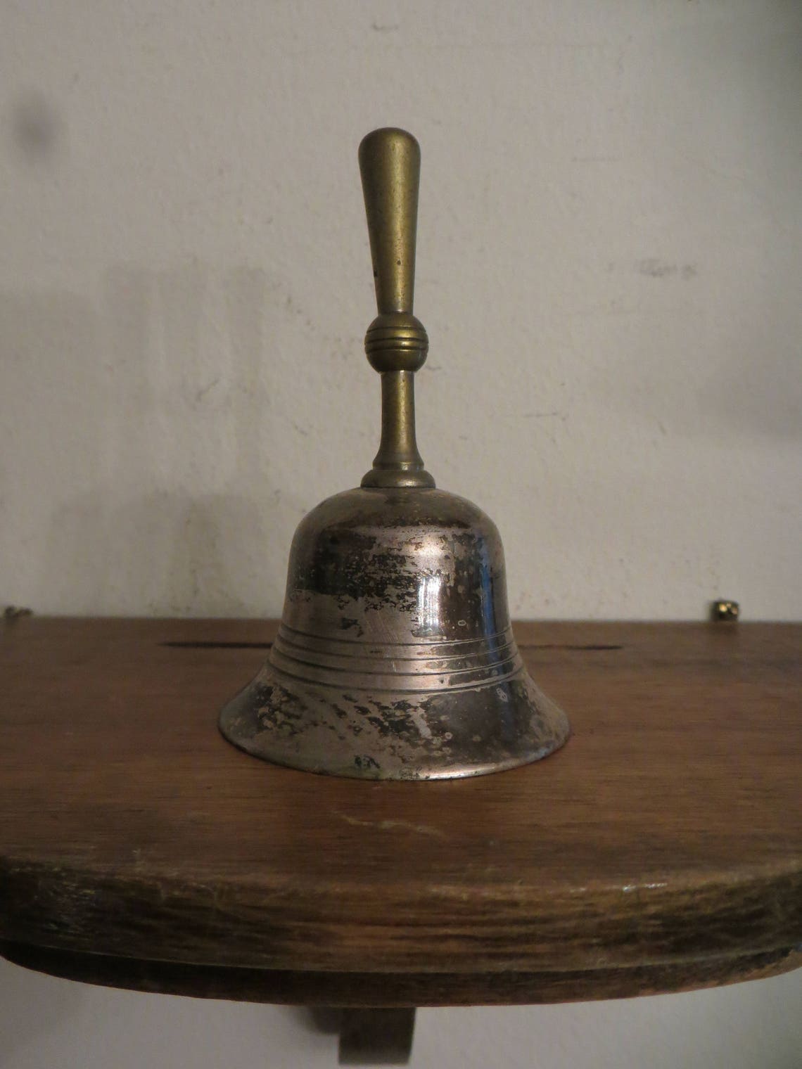 Old Metal Bell With Brass Handle Vintage W/ Free Ship | Etsy