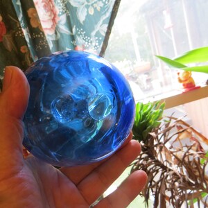 Large Blue Glass Apple Paperweight Sculpture, Vintage, 1 1/4 Pound ...