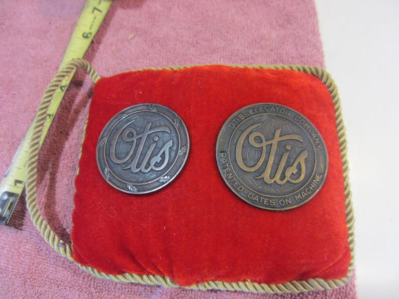 Antique Otis Elevator Car Sign Bronze Copper Nameplate Emblem, Set of ...