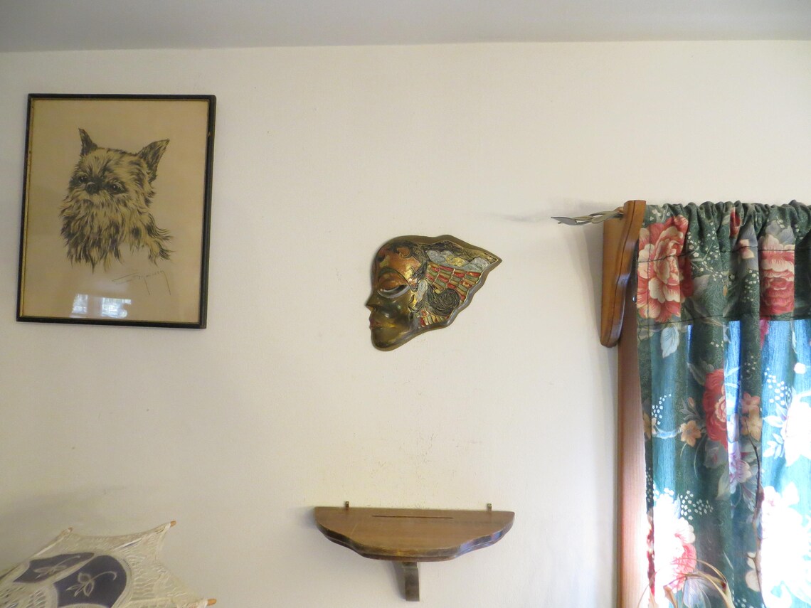 Brass Mardi Gras Mask Wall Hanger Vintage Art Deco Wall - Etsy