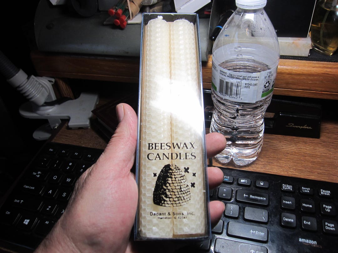 Beeswax Candles Dadant & Sons 8” Honeycomb Classic Ivory Box of 2 NIB ...