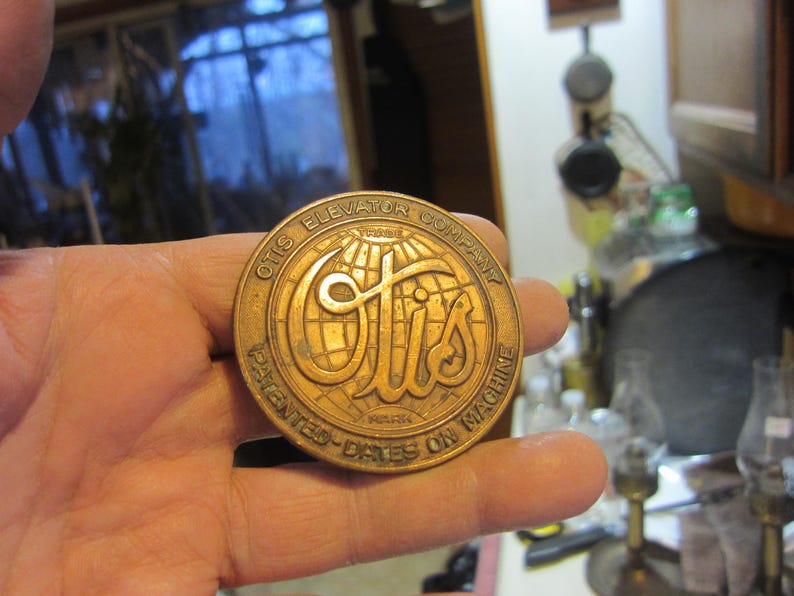 Antique Otis Elevator Car Sign Bronze Copper Nameplate Emblem, Please ...