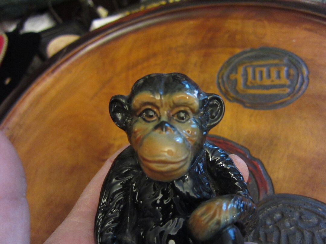 Monkey Sculpture, 4 Heavy Glazed Seated Posing Monkey - Etsy
