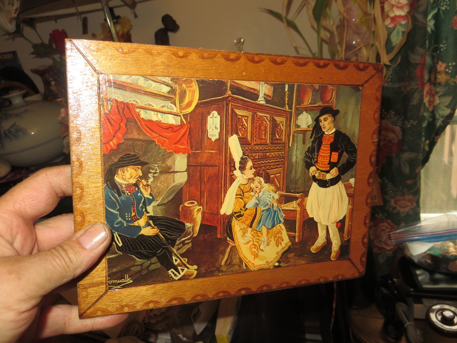 Pair of Vintage Wood Wall Plaque With Prints. - Etsy