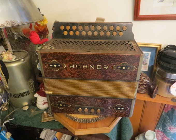 Hohner Pre-pokerwork 1930s Burl Wood Button Accordion, Melodeon - Etsy