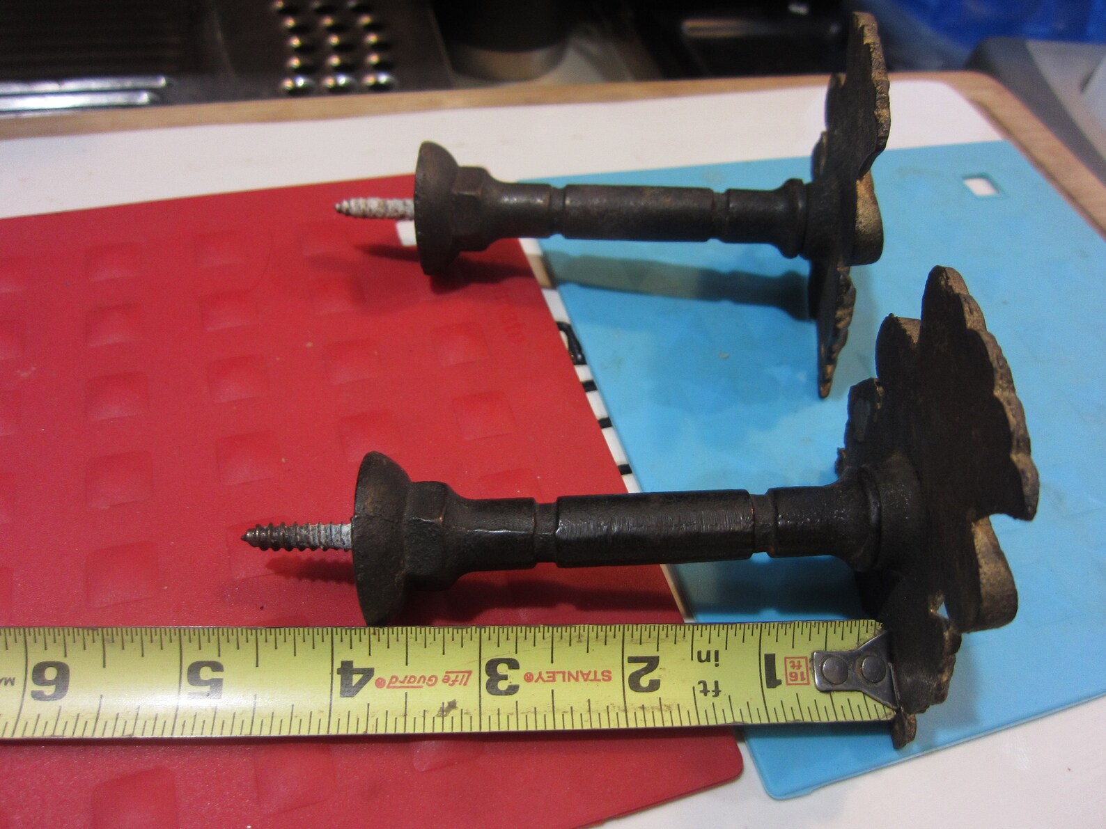Antique Victorian Cast Iron Curtain Tiebacks, Inverted Y Spiritual ...