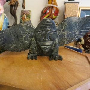Stone Tiki Mayan Aztec Winged Man Inca Figurine Carved Birdman - Etsy