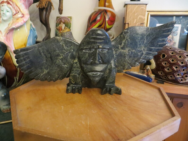 Stone Tiki Mayan Aztec Winged Man Inca Figurine Carved Birdman, Please ...