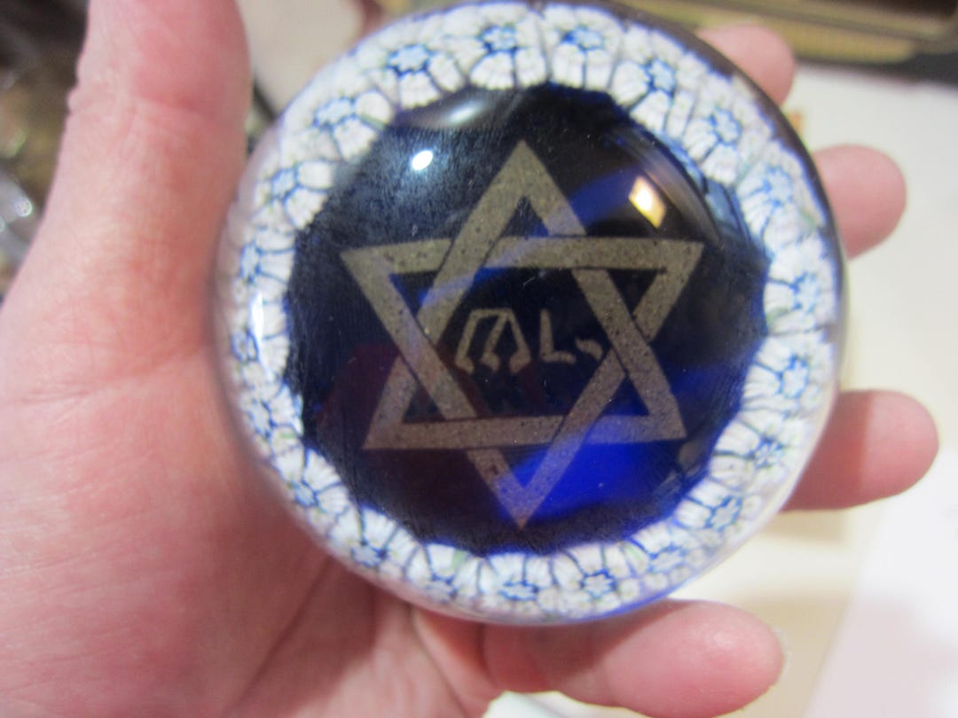 Vintage Paperweight Jewish Star of David Millefiori Cane Work, Please ...