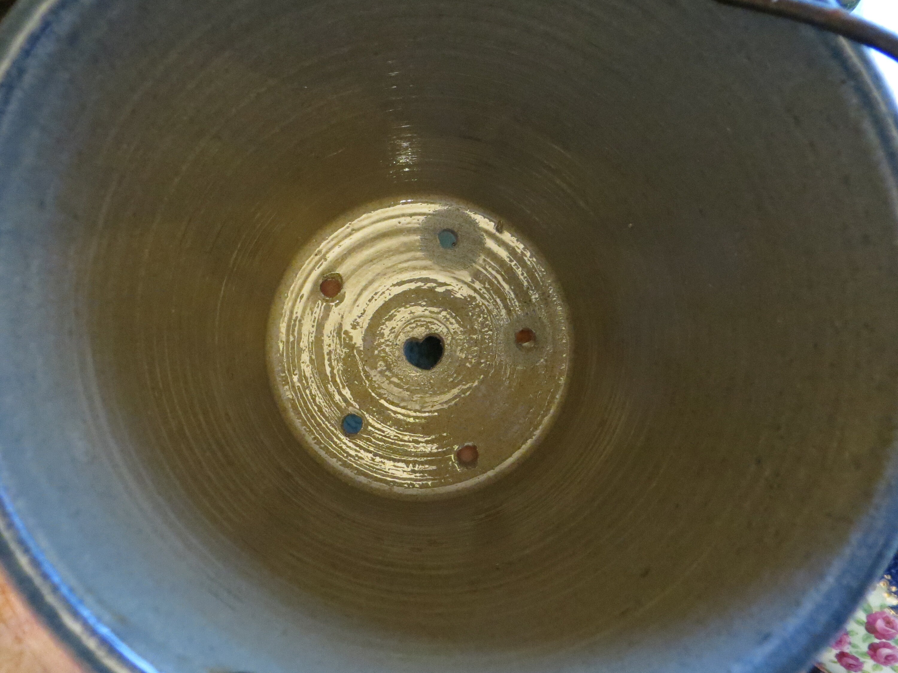 RINNY STABER Vintage Glaze Stoneware Pottery Colander - Etsy