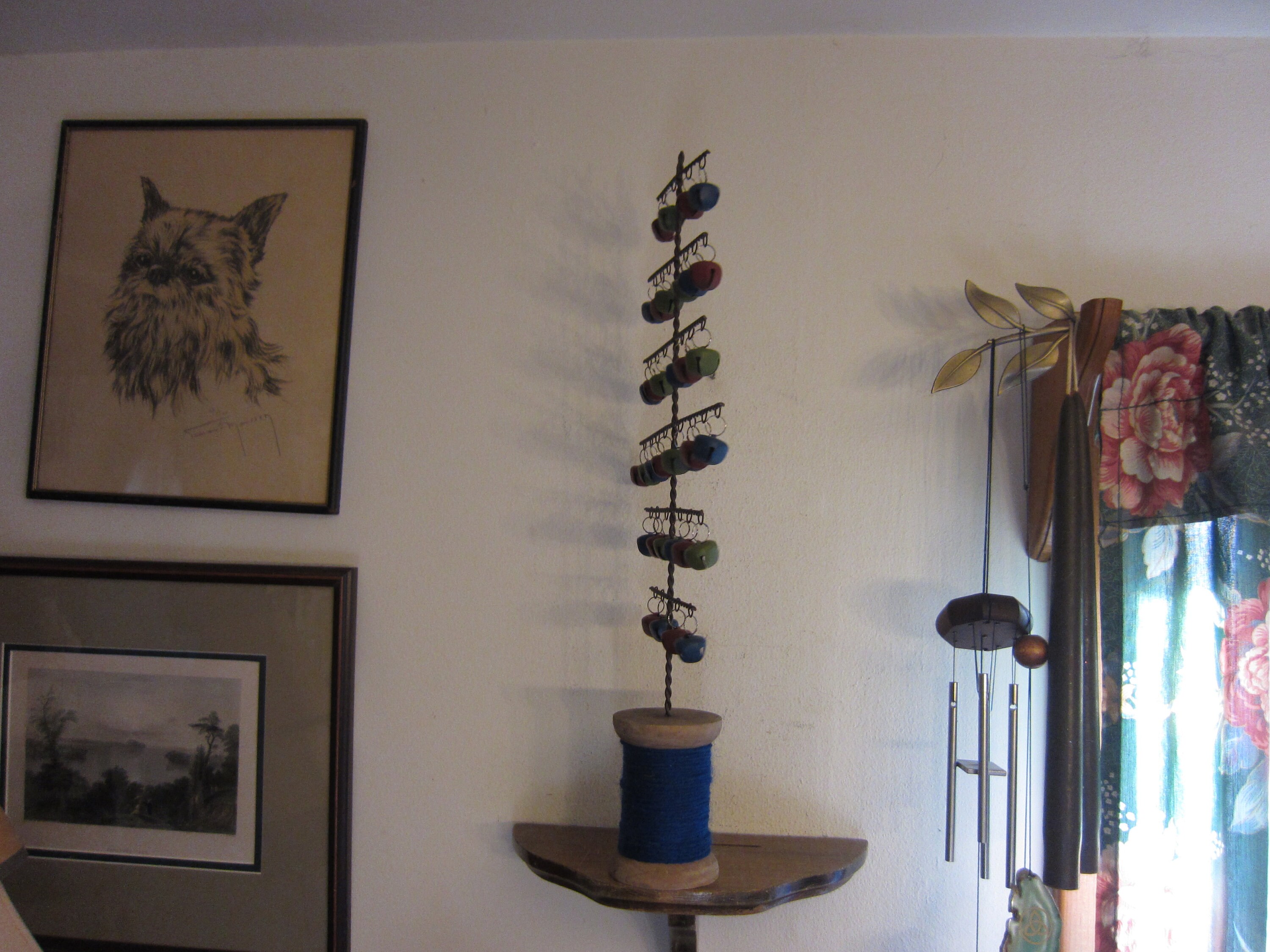 Vintage Spool of Thread Bell Tree, 34 Mini Bells, Vintage Sewing Art ...