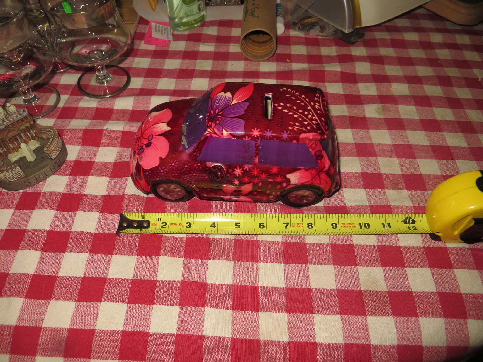 Mini Cooper Colorful Car Bank W/ Plug, Pottery, Change Coins Storage ...