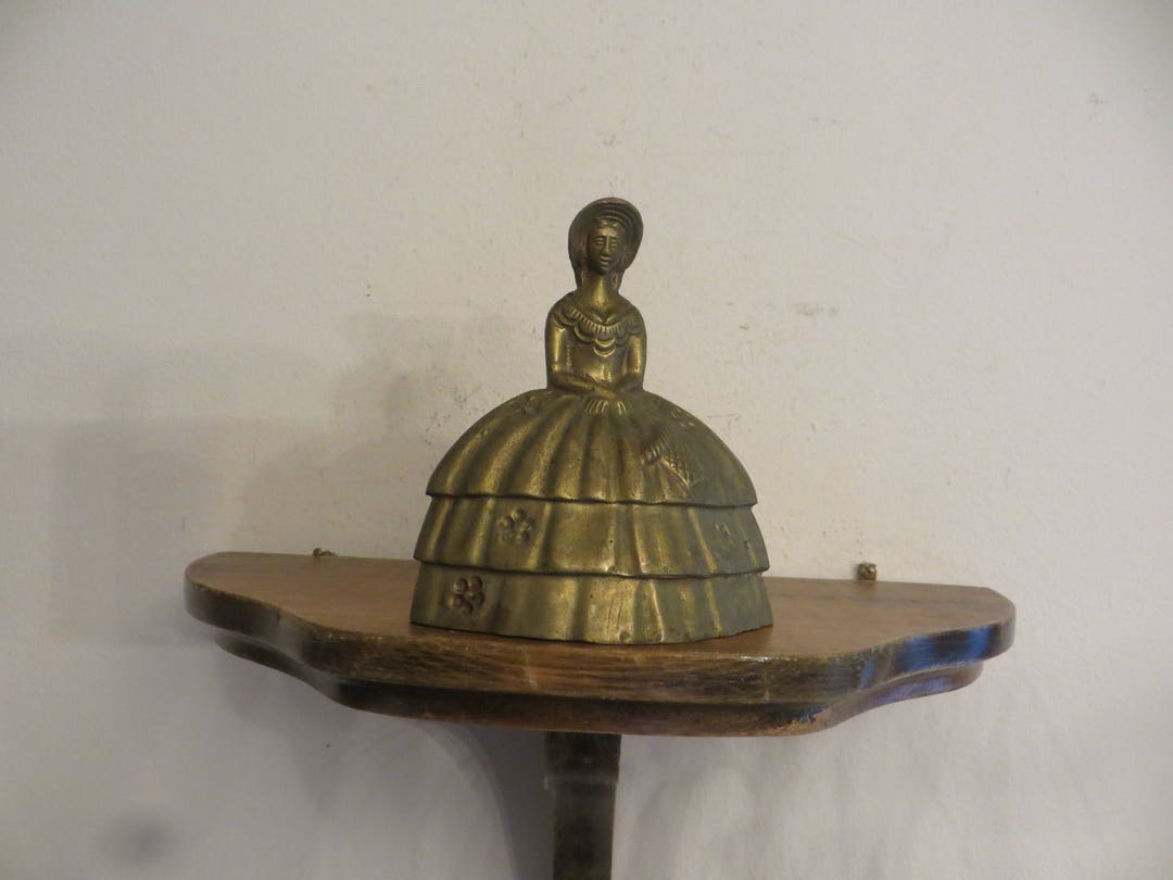 Southern Lady Brass Bells, Old Dinner Servant Bells, Vintage, One Round ...