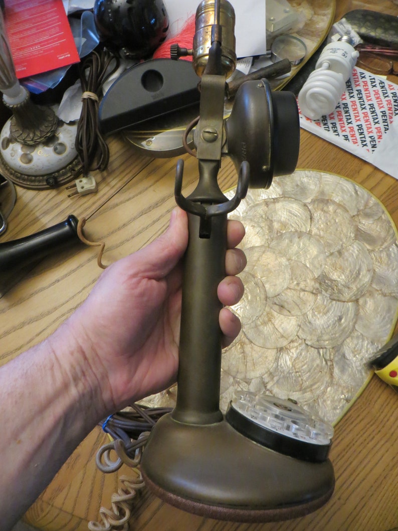 Bell Candlestick Rotary Dial Telephone Lamp Vintage - Etsy