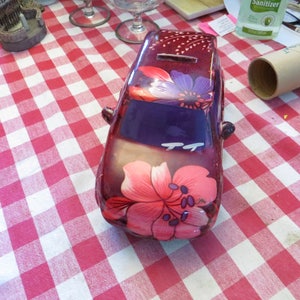 Mini Cooper Colorful Car Bank W/ Plug, Pottery, Change Coins Storage ...