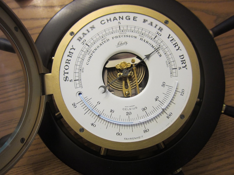 Vintage Schatz German Mariner Ships Clock and Barometer / Thermometer ...