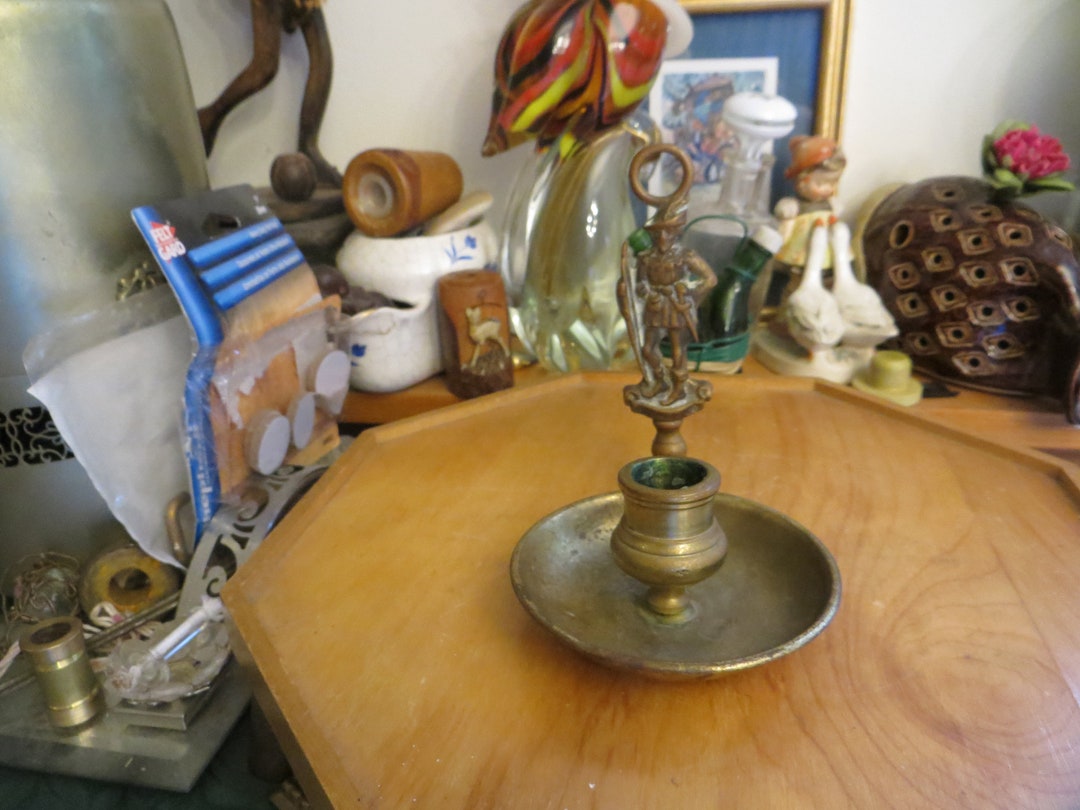 Vintage Bronze Brass Robin Hood Candle Holder Made in England, Please ...