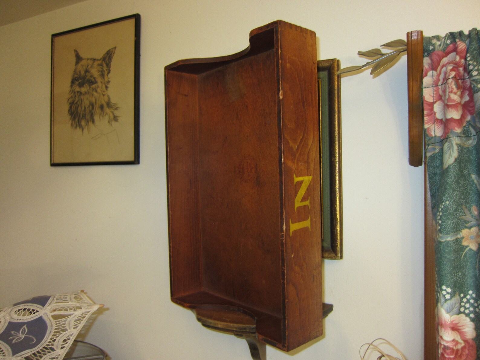 Vintage Antique Office Letter File Box Desk Paper Organizer Tray Wood ...