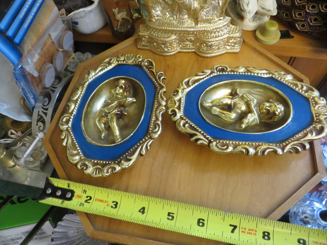 Pair of Vintage Musical Cherub Angels with Mandolin and Violin | Etsy