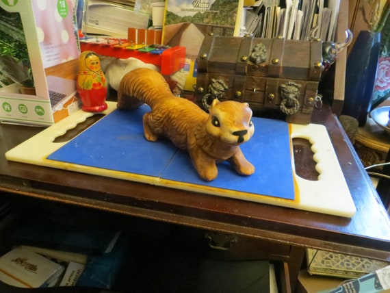 Large Squirrel Figurine Pottery Vintage - Etsy