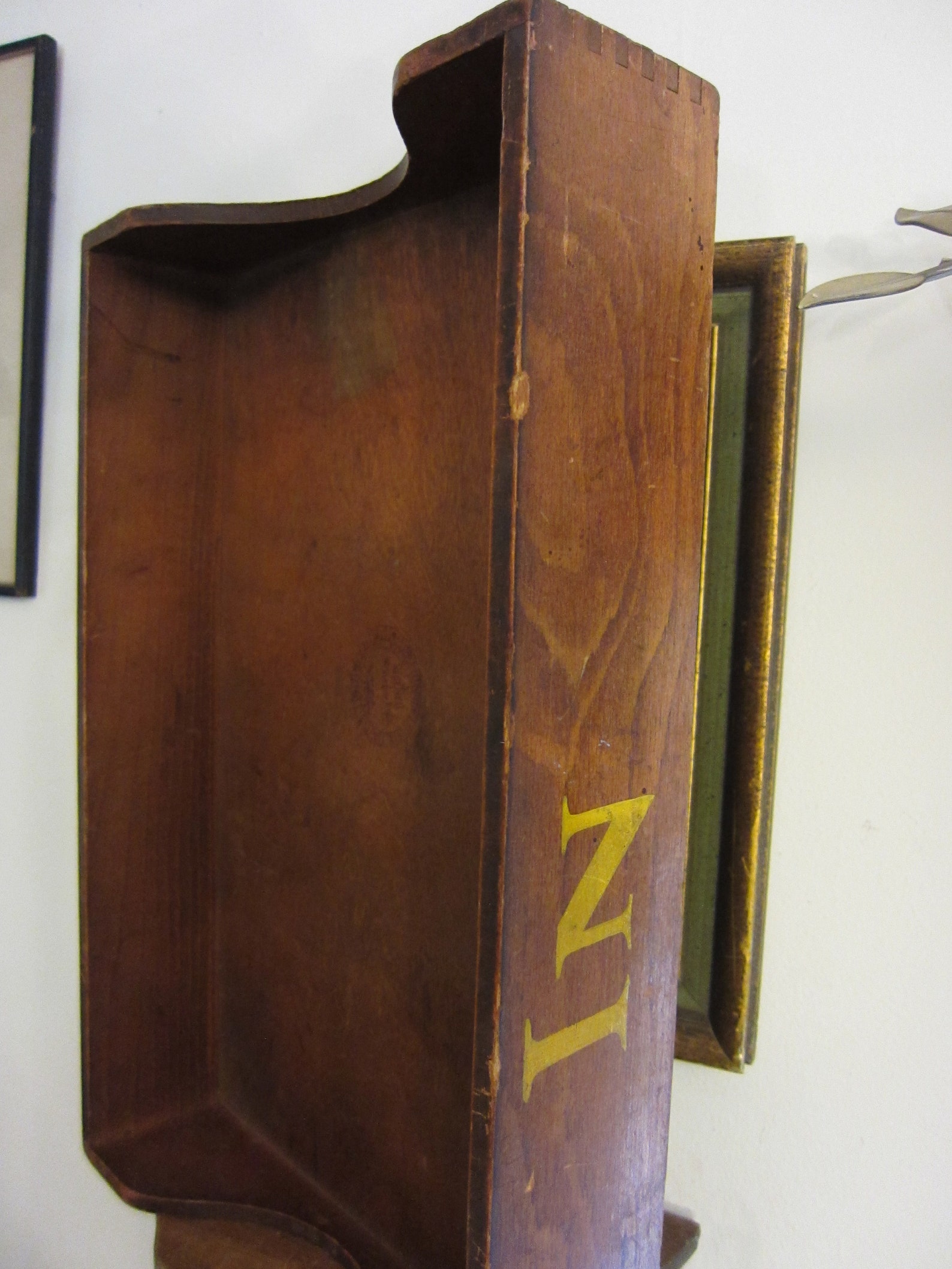 Vintage Antique Office Letter File Box Desk Paper Organizer Tray Wood ...