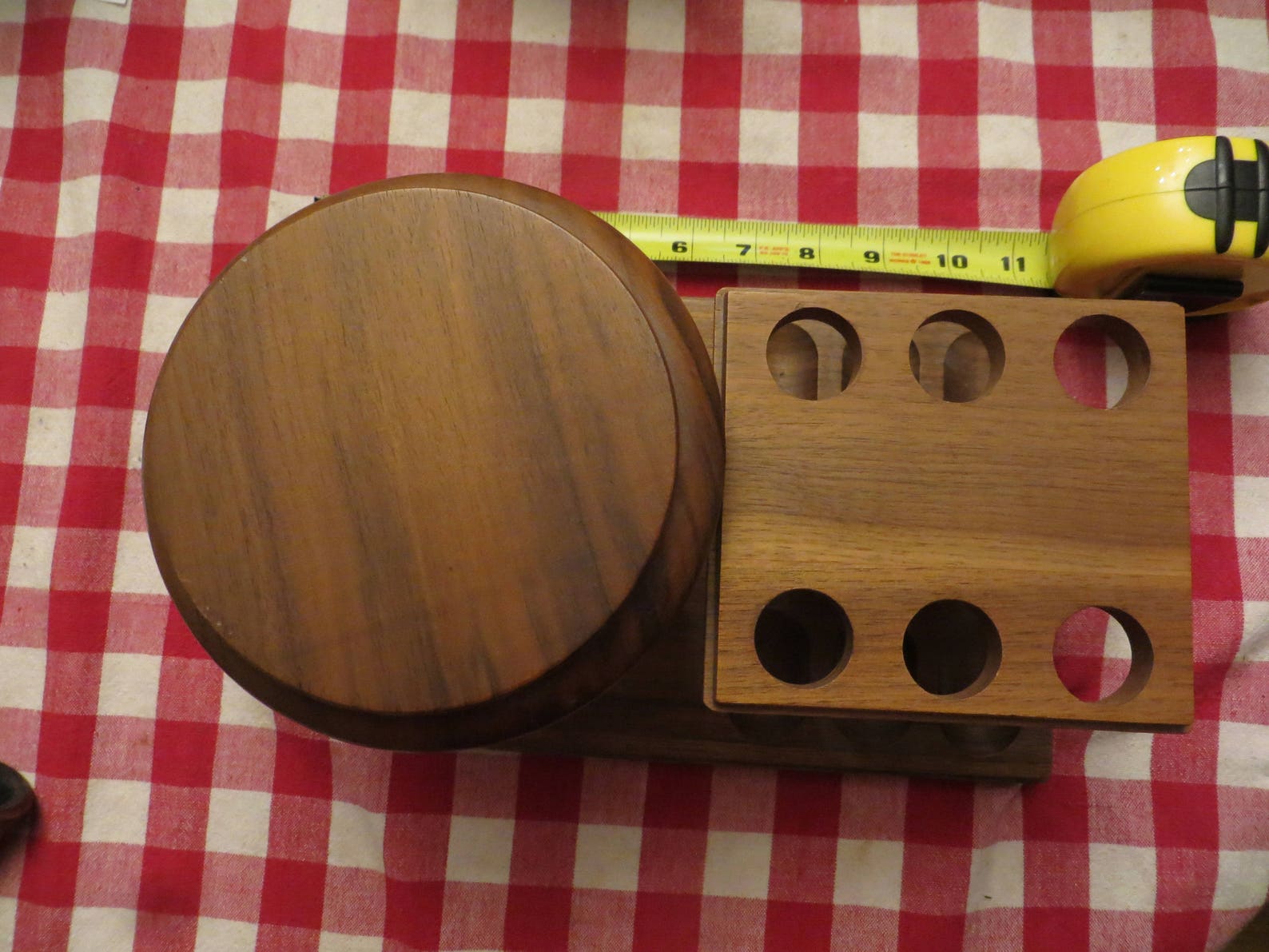 Vintage Wood 6 Pipe Stand Holder With Covered Glass Tobacco - Etsy