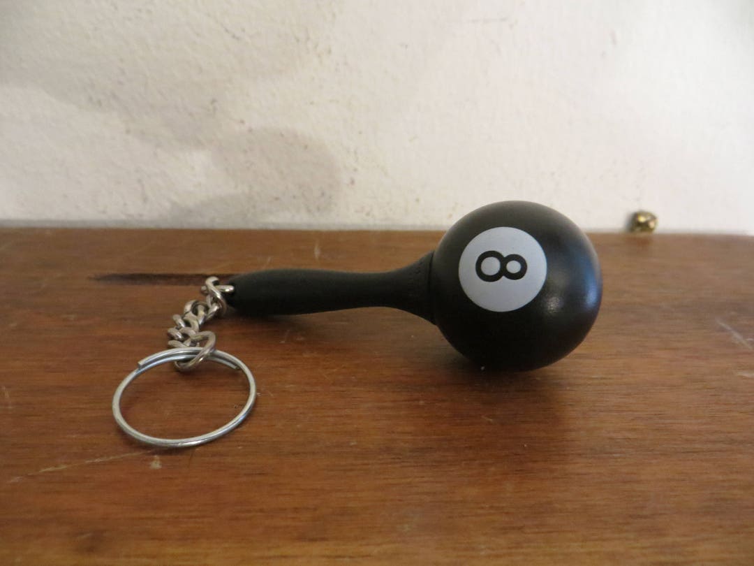 8 Ball Key Chain Maraca Mini Keychain Gift for the Musician Pool Player ...