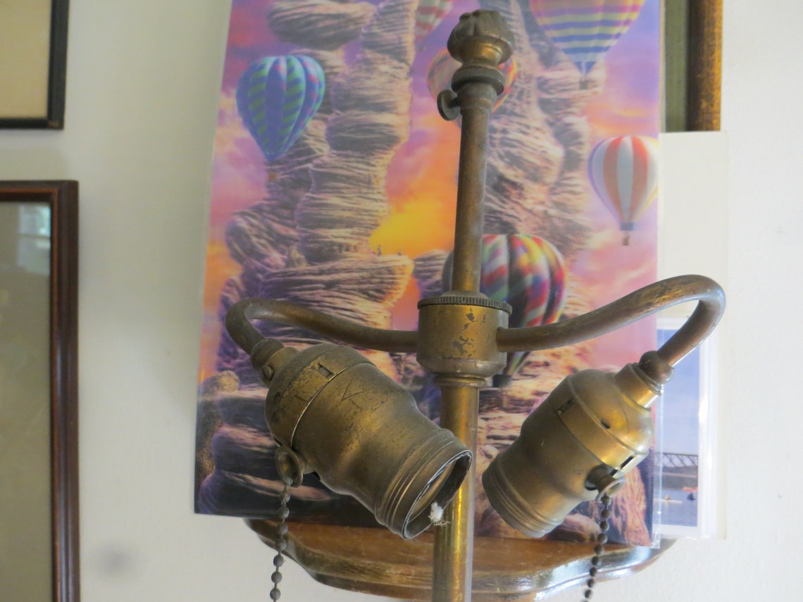 Antique 2 Socket Cluster for Leaded or Slag Glass Lamp - Etsy