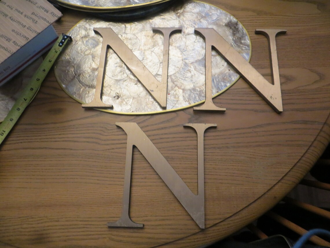 Letter N Architectural Building Letter. Bronze or Brass Heavy | Etsy
