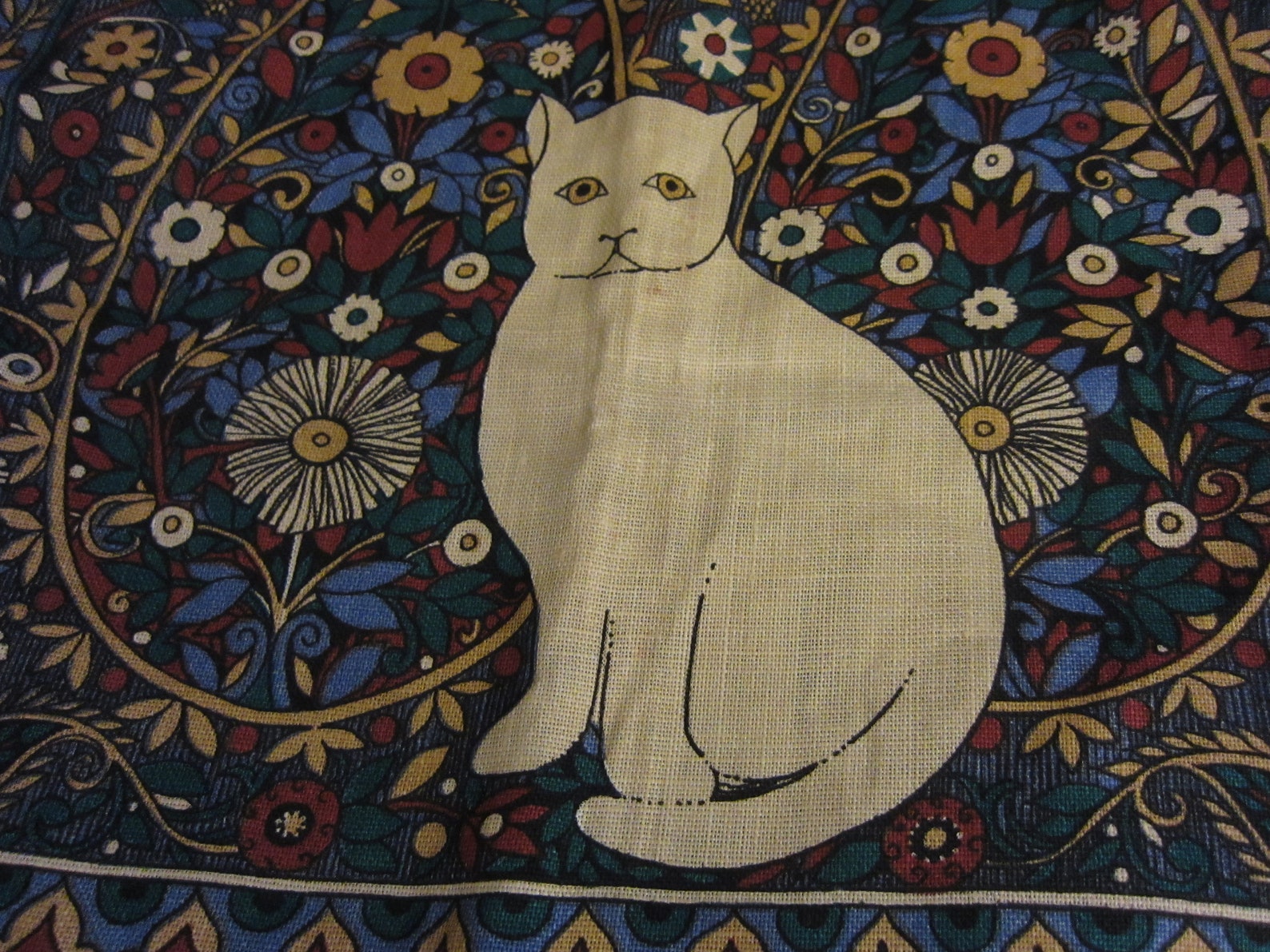 Vintage Pat Albeck National Trust Cat on a Paisley Shawl, Please Read ...