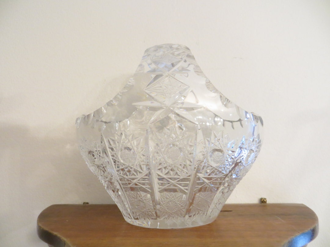 Vintage Clear Glass Basket Small and Pretty - Etsy