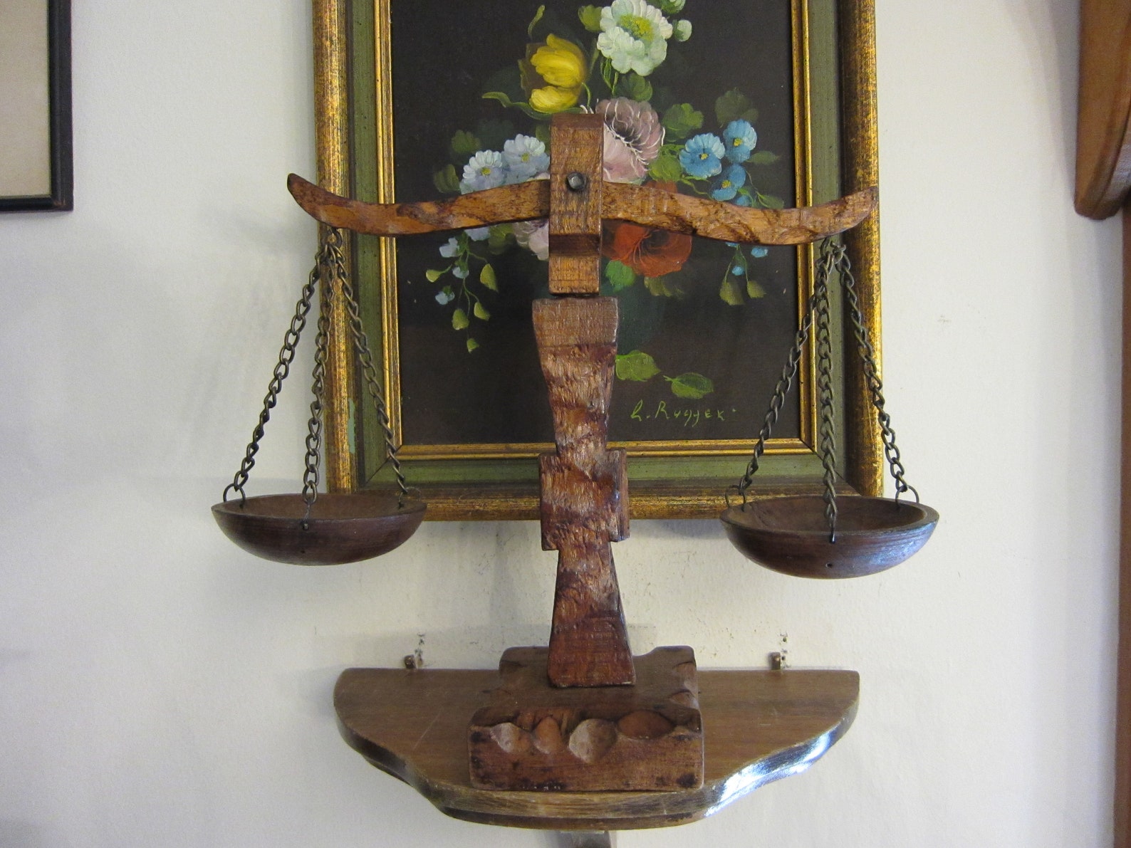 Vintage Mid Century Wood Balance Scale - Etsy