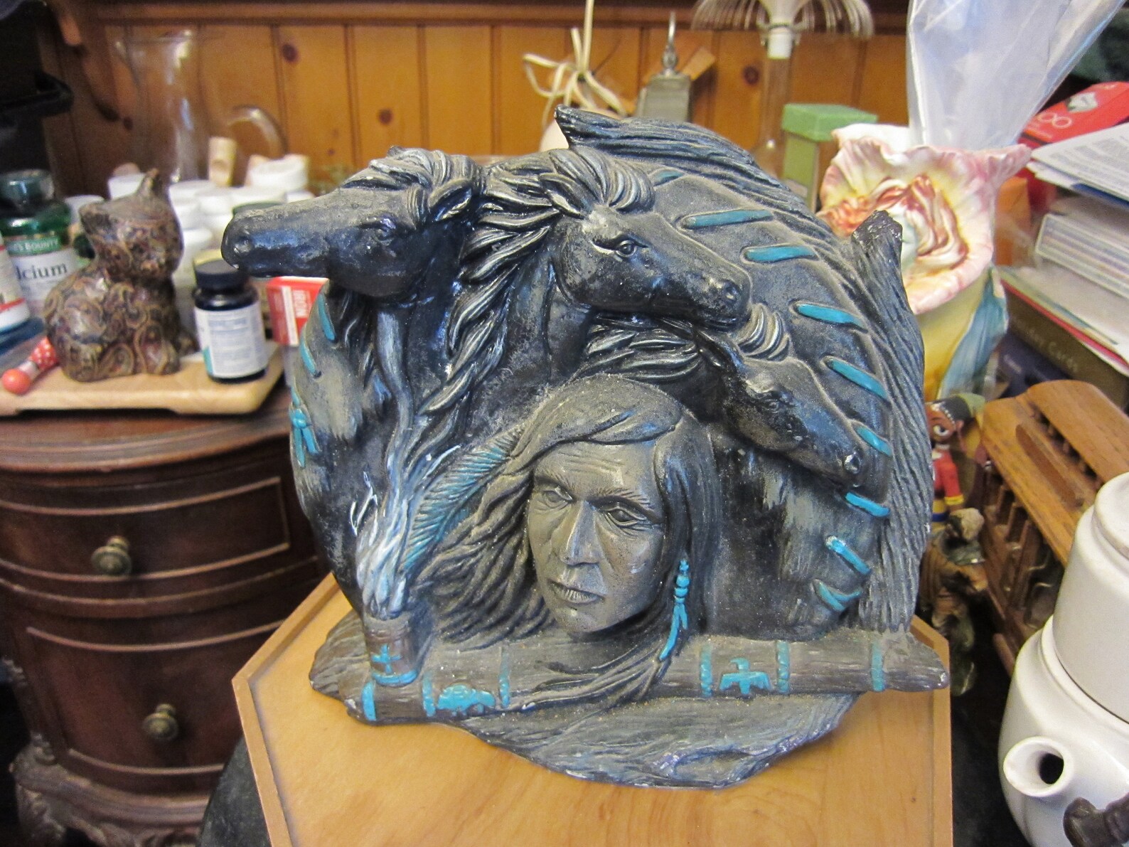 Native American Indian Resin Sculpture, Please Read Description - Etsy