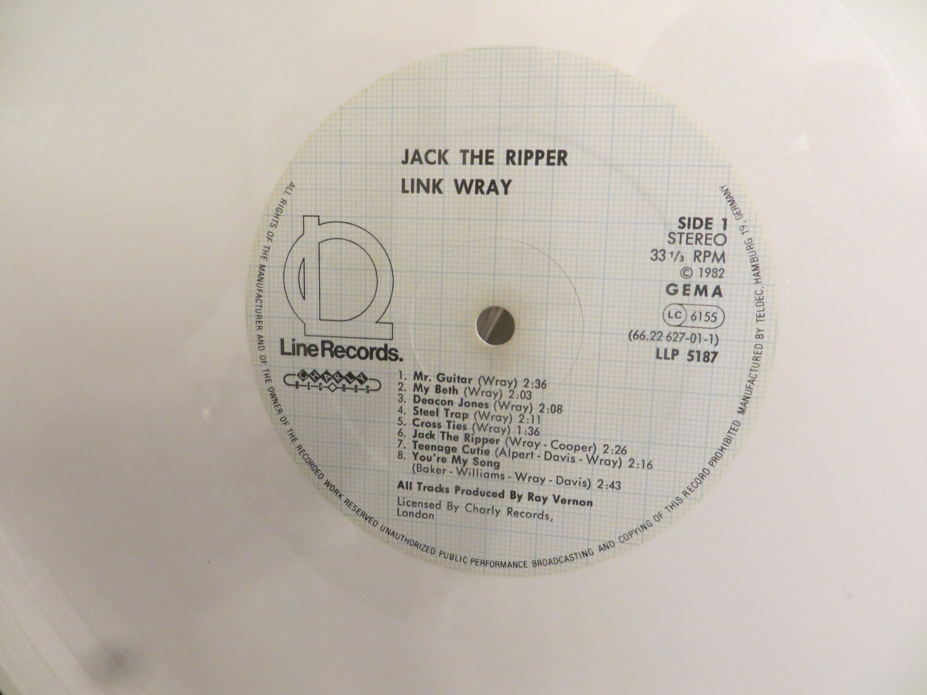 Link Wray Jack the Ripper, Line Records LP Record Vinyl Inscribed ...