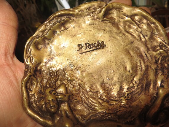 Antique Bronze Pin Tray - Gem