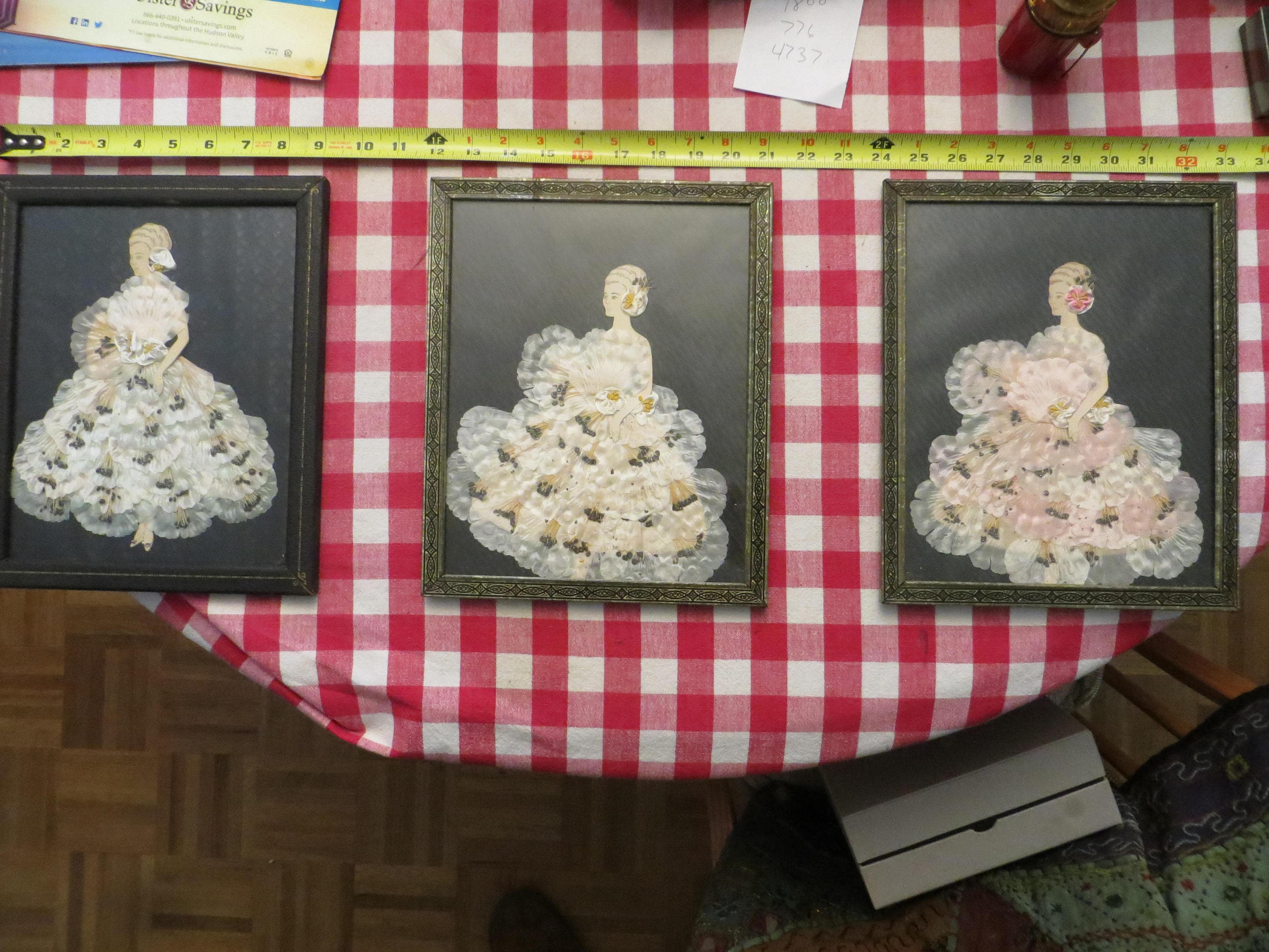 3 Antique / Vintage Ribbon Art Paper Dolls in Original Frames. | Etsy