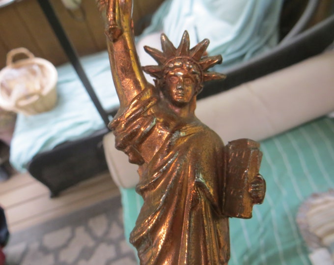 Vintage 1920’s Copper Plated Statue of Liberty Electric Light Lamp USA ...