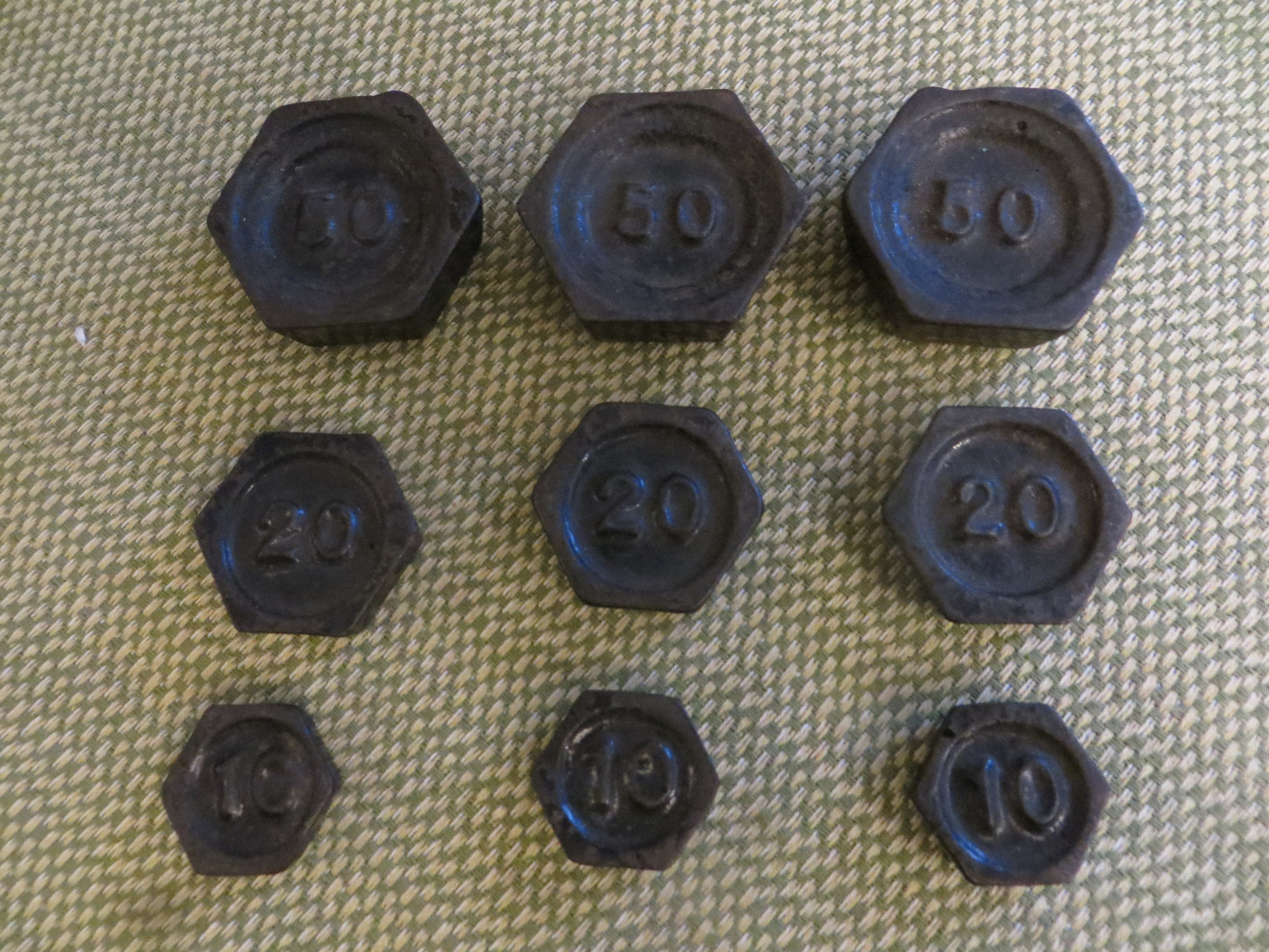 Vintage Gram Cast Iron Hexagonal Scale Weight, Pick a Size, Please Read ...