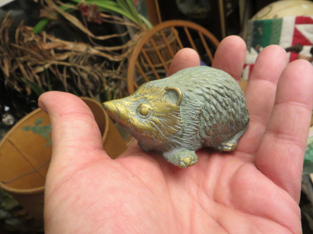 Mid Century Heavy Metal Hedgehog Sculpture Figurine, Please Read ...