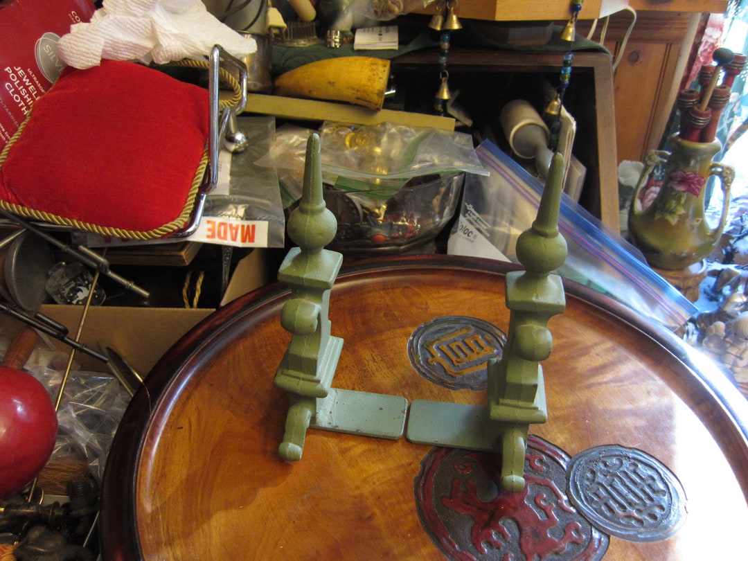Fleur De Lis Green Cast Iron Finial Bookend Doorstops - Etsy