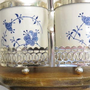 Leonard Silver Staffordshire Castor/condiments Blue and White Jars With ...