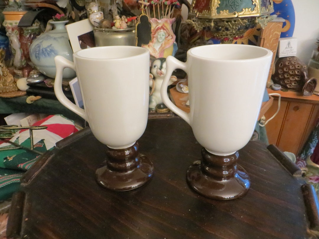 Vintage Hall Pottery Footed Coffee Mugs Pair - Etsy