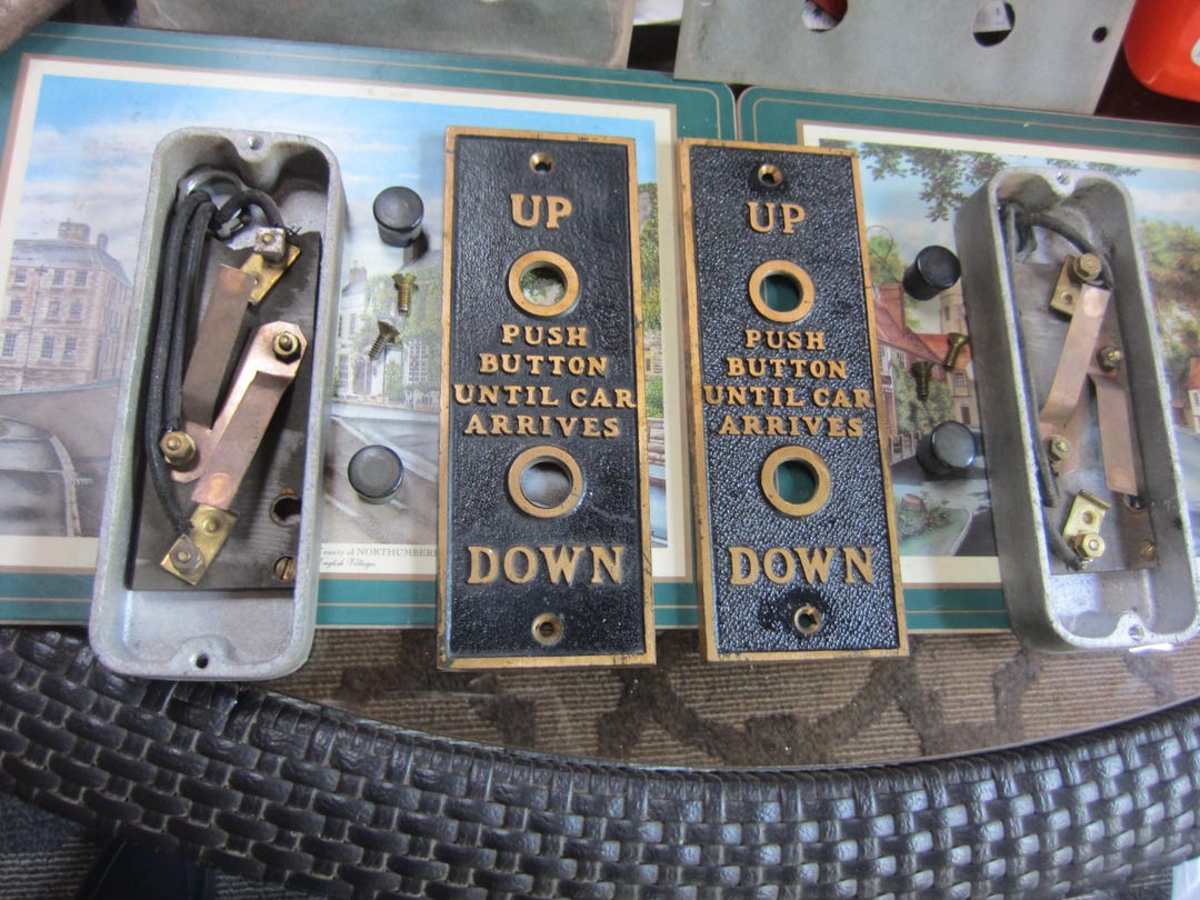 Pair 1920s Elevator Solid Cast Bronze Wall-mount Car or Cab Signal ...