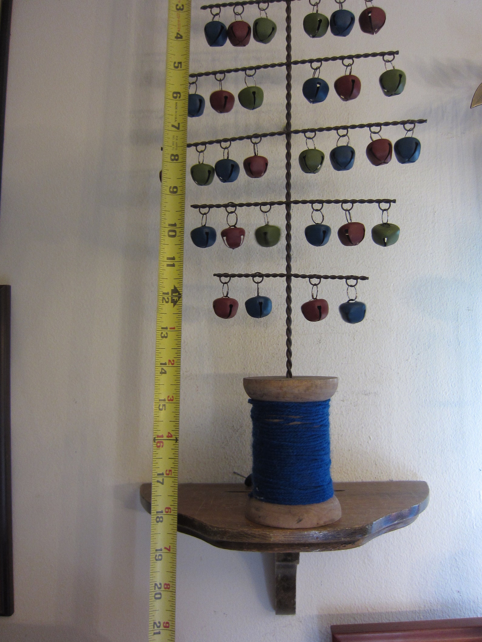 Vintage Spool of Thread Bell Tree, 34 Mini Bells, Vintage Sewing Art ...